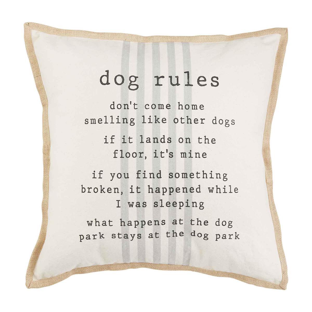 Dog Rules Jute Pillow | The Shabby Loft